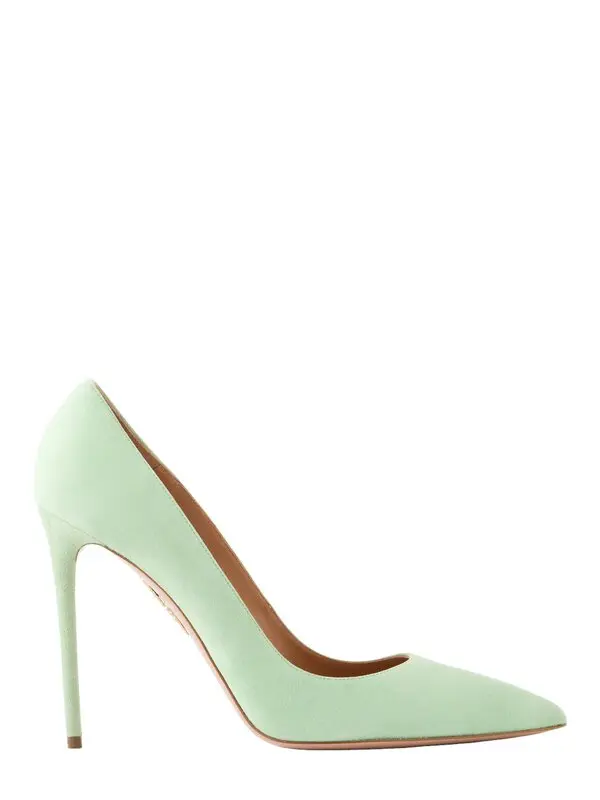 AQUAZZURA Purist 105 Suede Pumps - Green