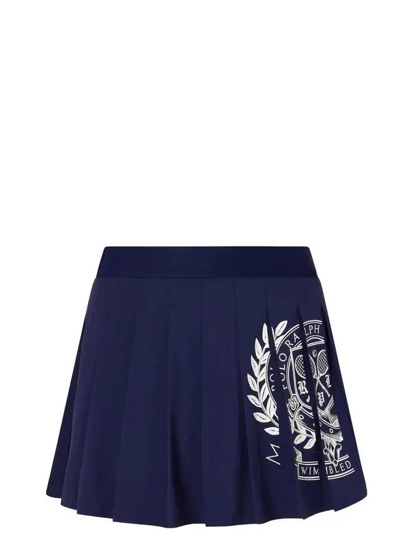 Polo Ralph Lauren Wimbledon Pleated Logo Mini Skirt - Blue