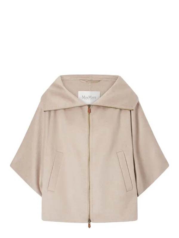 Max Mara Draped Cashmere Short Coat - Neutrals