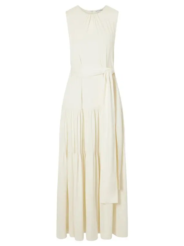 Altuzarra Liza Belted Tiered Maxi Dress - Neutrals