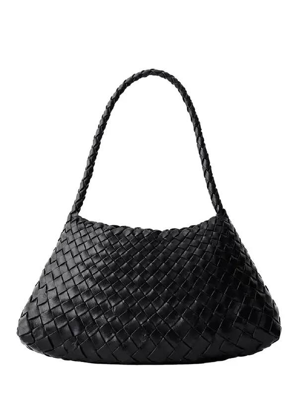 RIMINI Leontina Woven Vegan Leather Shoulder Bag - Black
