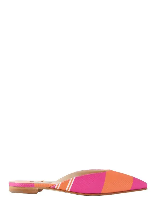 Manolo Blahnik Emilia Wickstead Striped Twill Mules - Pink