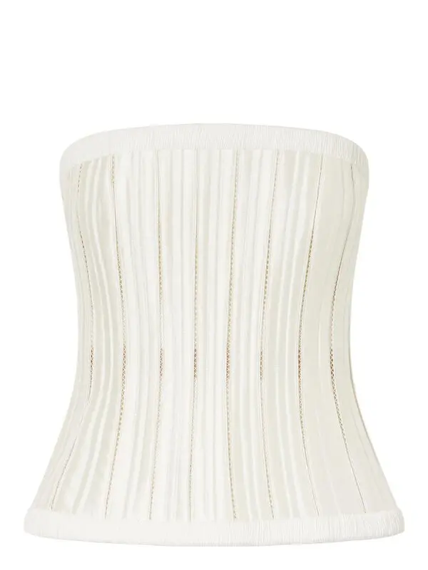 DANIELLE FRANKEL Ivy Cotton-blend Twill Bustier Top - Neutrals