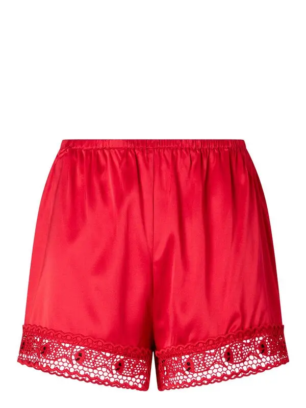 Staud X Da Adolfo Silk Shorts - Red