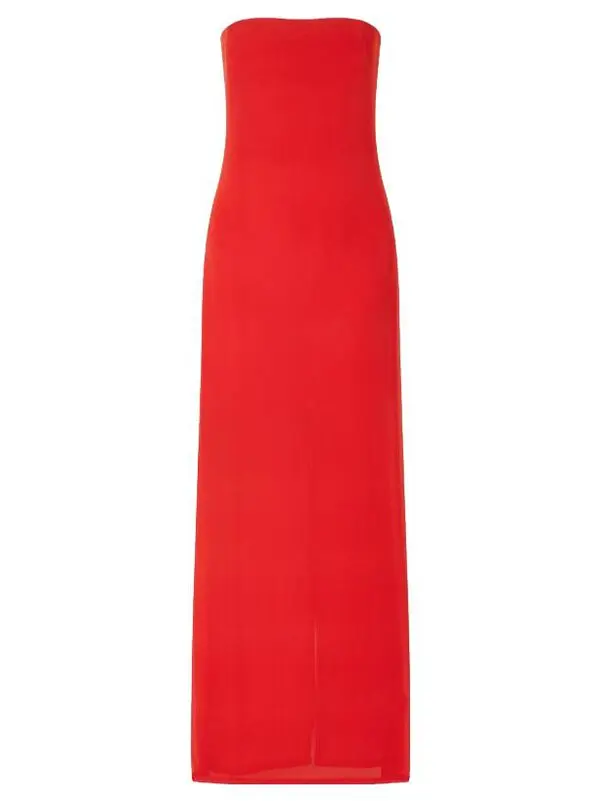 Staud Liliana Tulle Maxi Dress - Red
