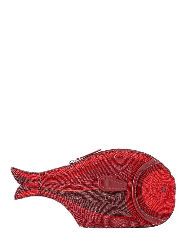 Staud Pesce Beaded Clutch - Red