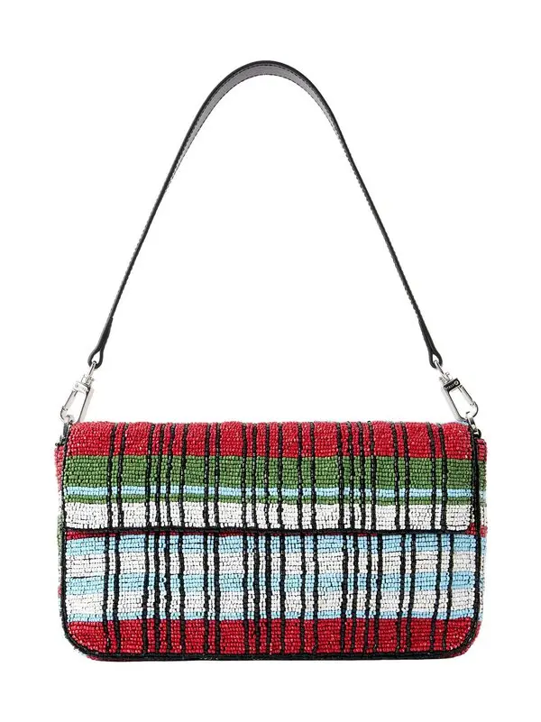 Staud X Da Adolfo Timmy Beaded Shoulder Bag - Red