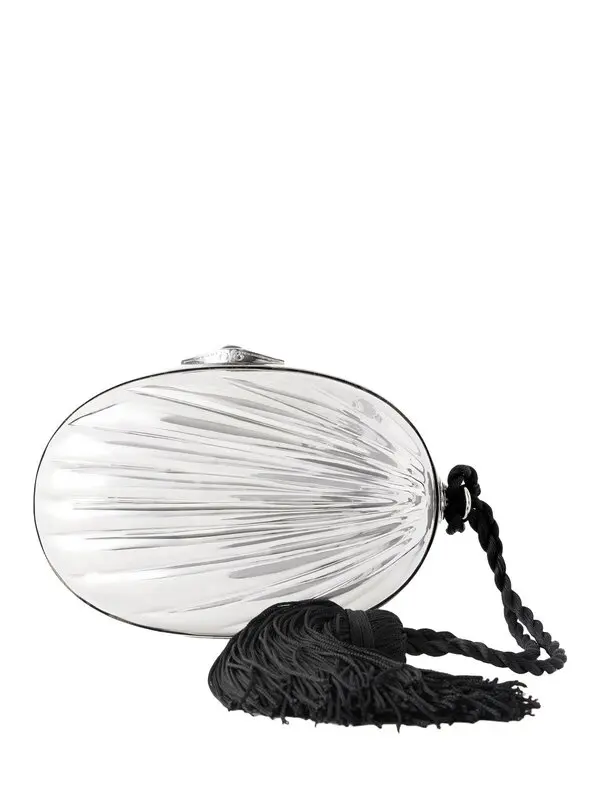Juju Vera Petra Gemstone-embellished Tasseled Cord Clutch - Black