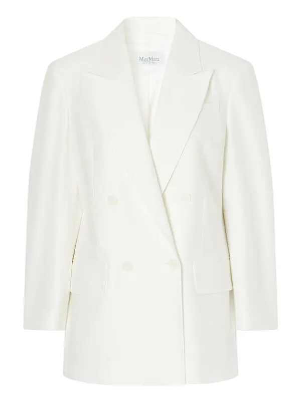 Max Mara Double-breasted Cotton-ponte Jacket - White