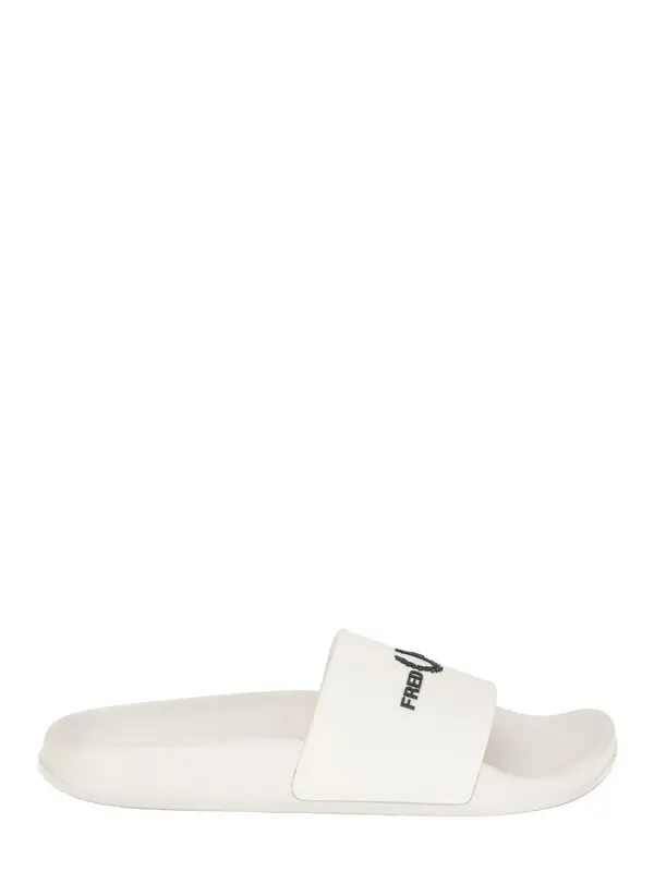 Fred Perry Rubber Slides With Embossed Logo - White