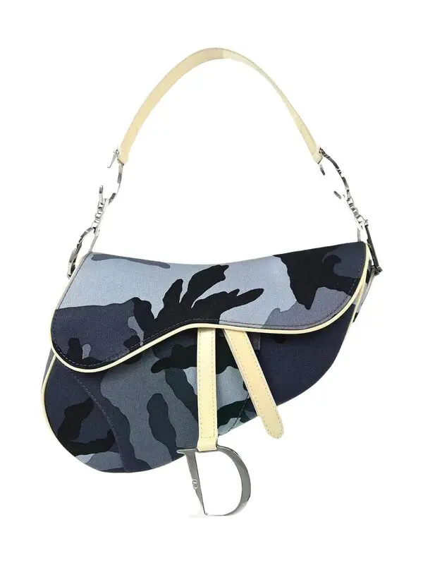 Dior 2002 Camouflage Saddle Handbag - Blue