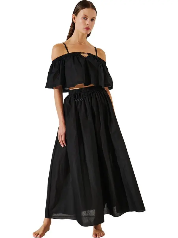 Karl Lagerfeld K/signature Beach Maxi Skirt - Black