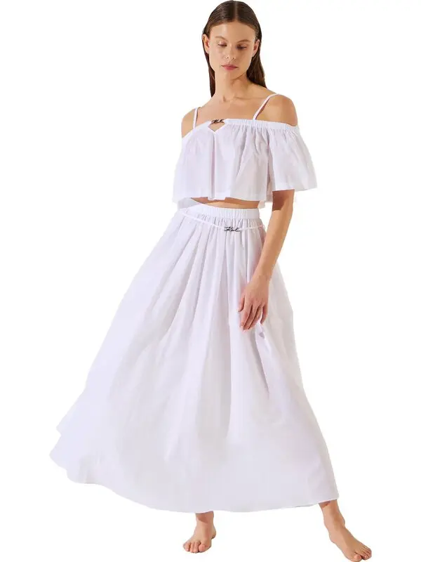 Karl Lagerfeld K/signature Beach Maxi Skirt - White