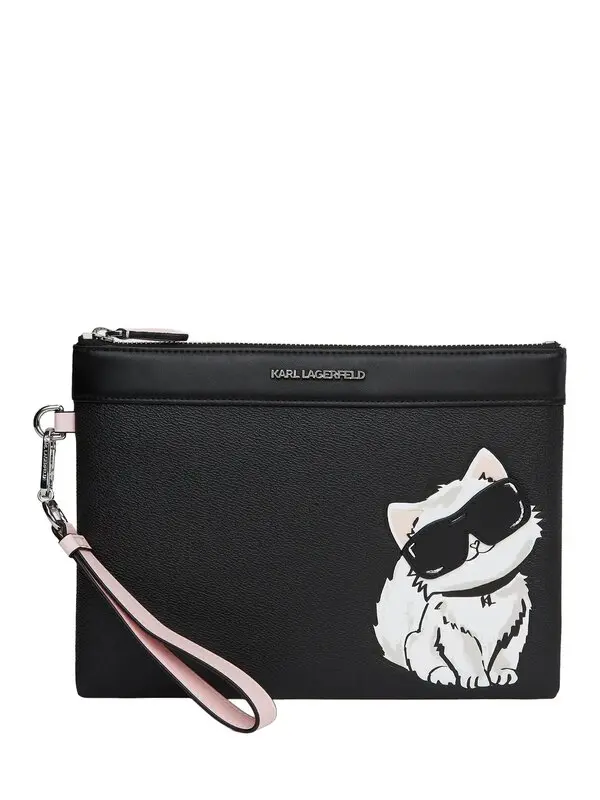 Karl Lagerfeld Ikon Choupette Pouch - Black