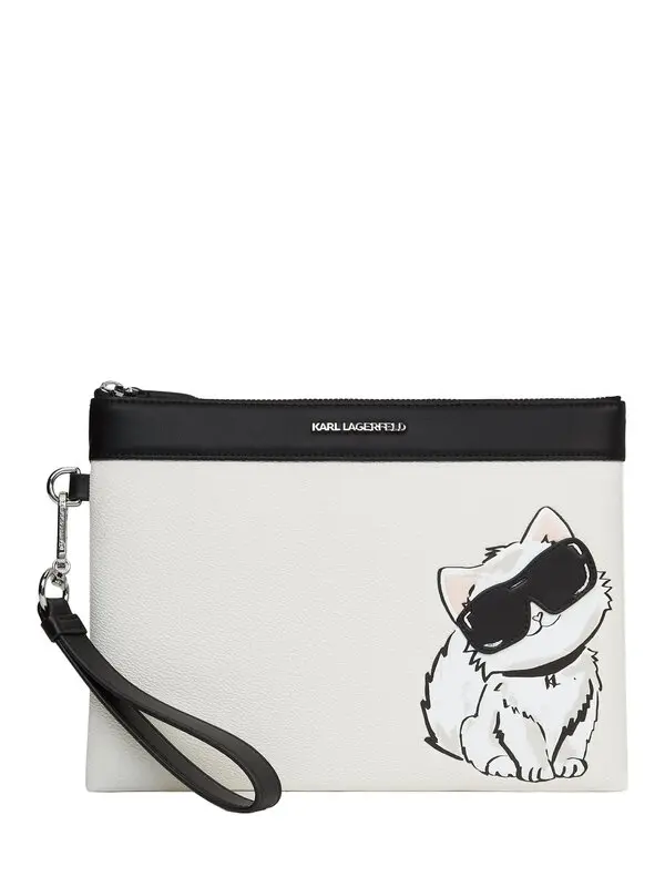 Karl Lagerfeld Ikon Choupette Pouch - Off White