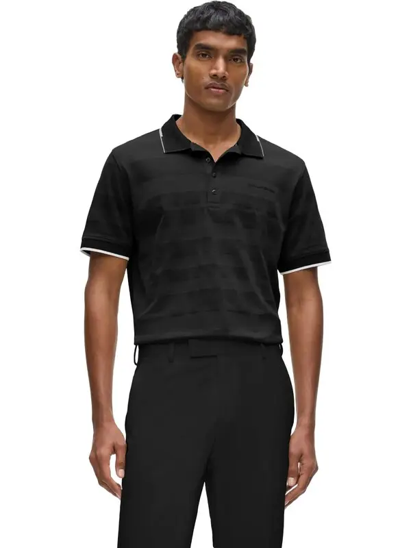 Karl Lagerfeld Striped Polo Shirt - Black