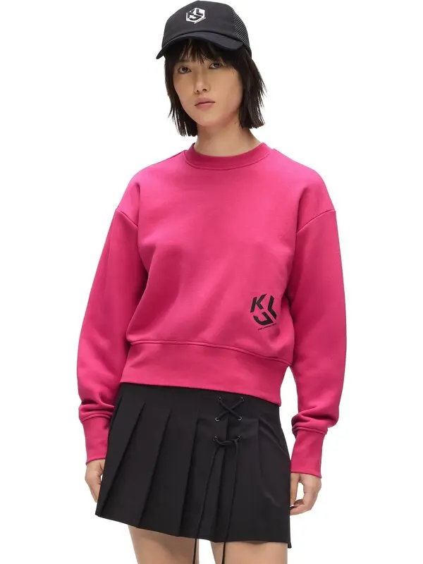 KL JEANS Jeans Monogram Cropped Sweatshirt - Very Berry