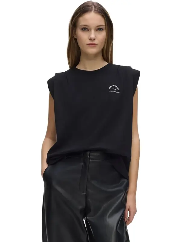 Karl Lagerfeld Rue St-guillaume Oversized Tank Top - Black