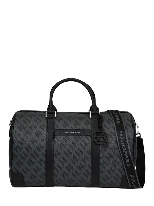 Karl Lagerfeld Ikon Monogram Weekender Bag - Black