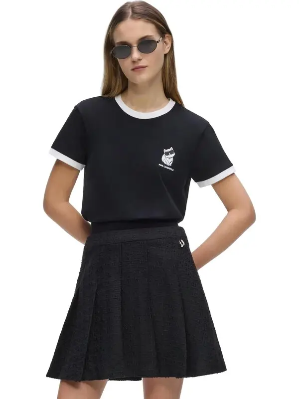 Karl Lagerfeld Ikon Choupette Slim-fit T-shirt - Black
