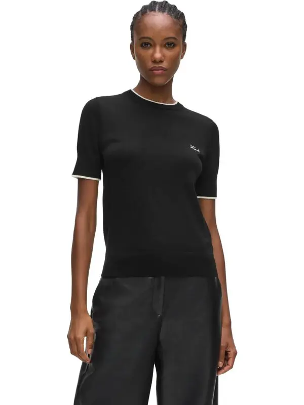 Karl Lagerfeld Merino Wool T-shirt - Black