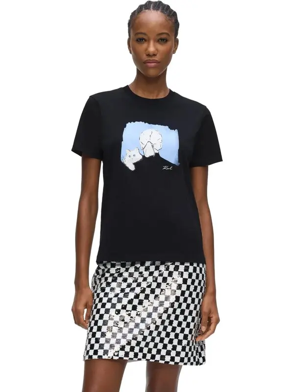 Karl Lagerfeld Illustrated Portrait T-shirt - Black