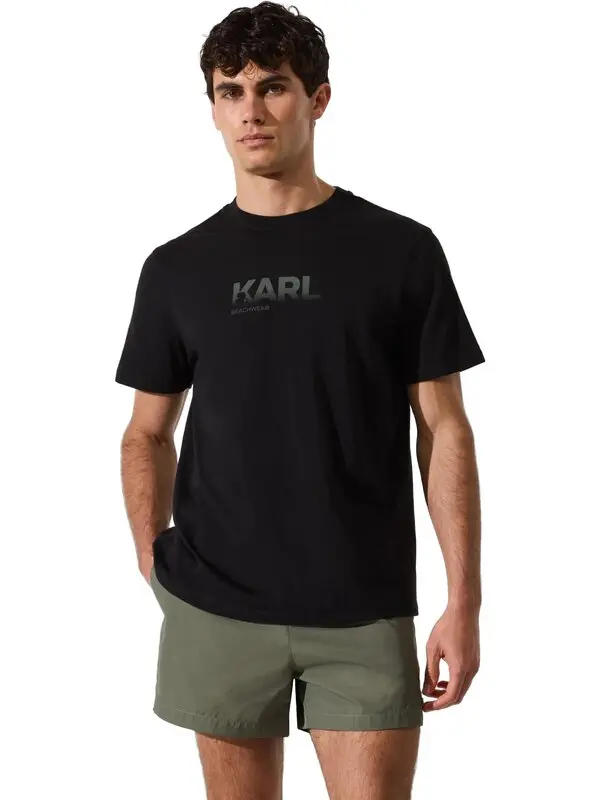 Karl Lagerfeld Ombré Logo Beach T-shirt - Black