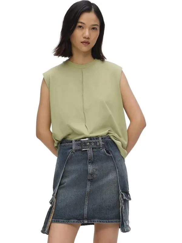KL JEANS Jeans Seam Detail Tank Top - Tea