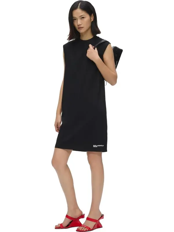 Karl Lagerfeld Raised Seam Tank Dress - Black