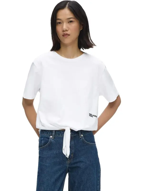 Karl Lagerfeld Tie Detail T-shirt - White