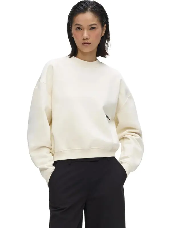 KL JEANS Jeans Boxy Sweatshirt With Graphic Back Print - Egret