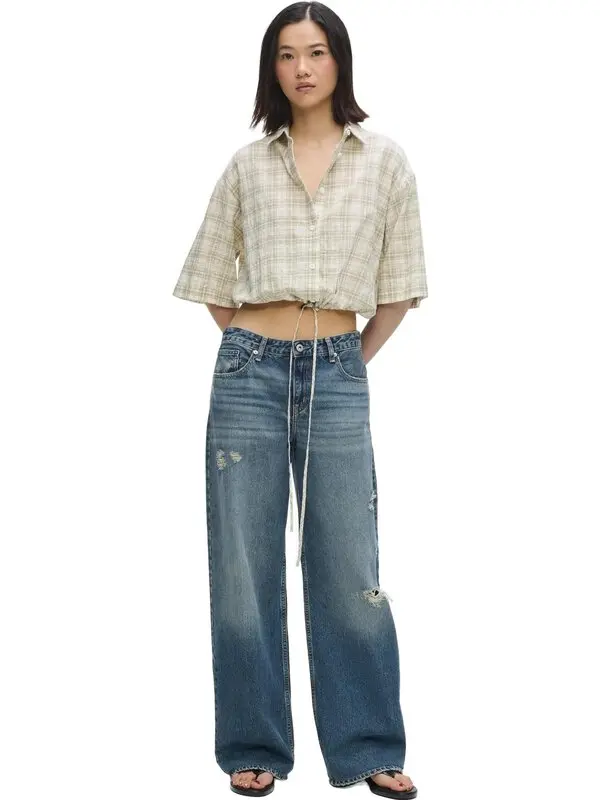 KL JEANS Jeans Distressed Relaxed Fit Mid-rise Jeans - Visual Washed Blue