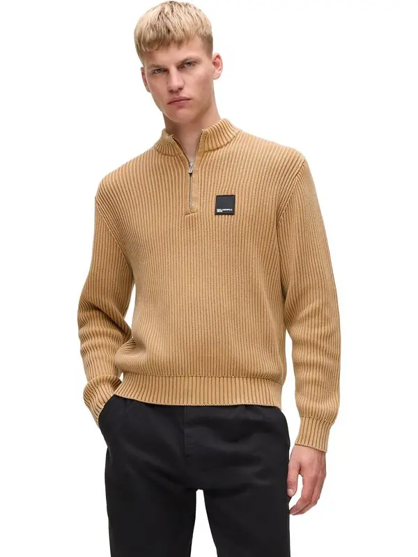 KL JEANS Relaxed Half-zip Sweater - Chipmunk