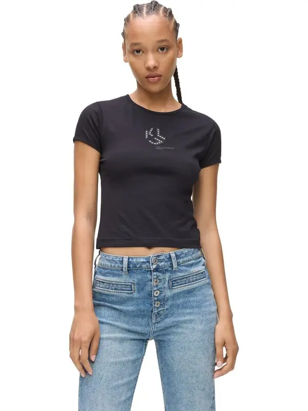 KL JEANS Jeans Studded Monogram T-shirt - Black