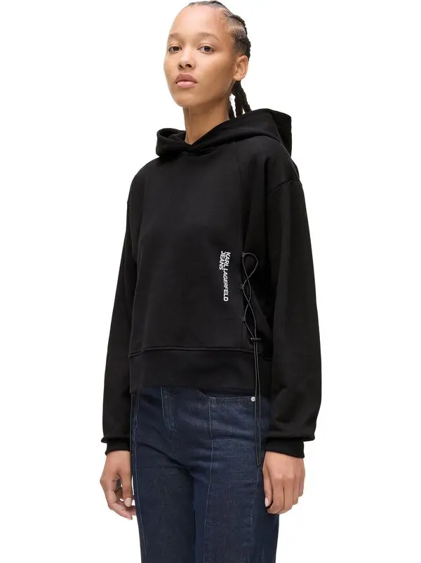 KL JEANS Jeans Organic Cotton Drawstring Hoodie - Black