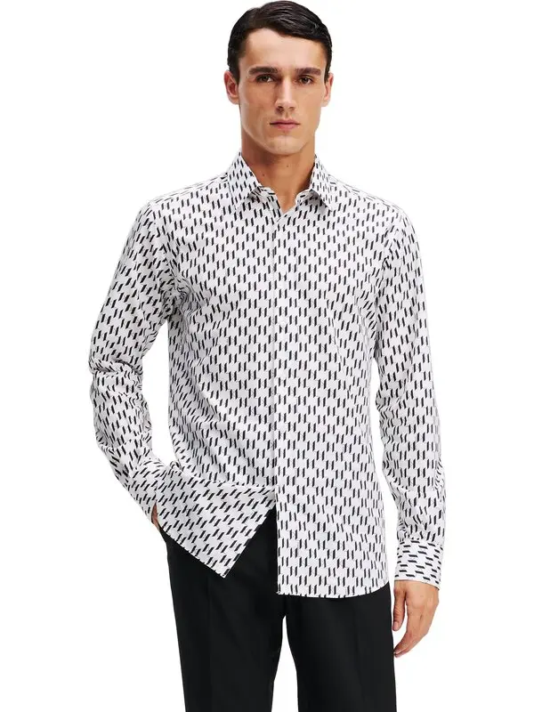 Karl Lagerfeld Monogram Shirt - White/black