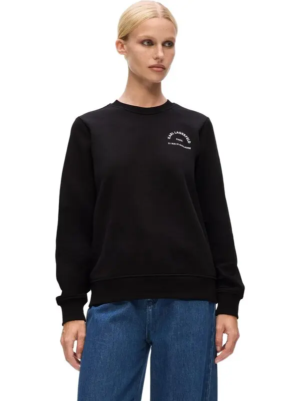 Karl Lagerfeld Rue St-guillaume Organic Cotton Sweatshirt - Black