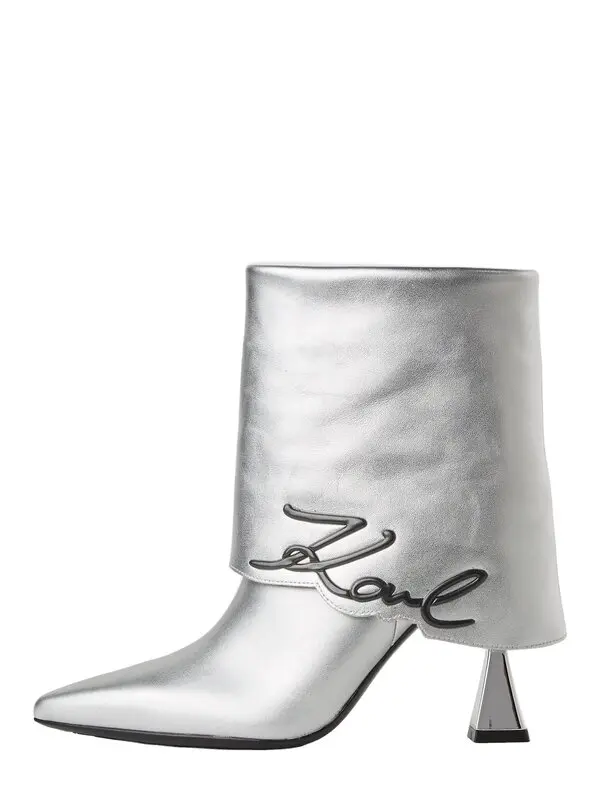 Karl Lagerfeld Exclusive Debut Ii Fold-down Boots - Silver