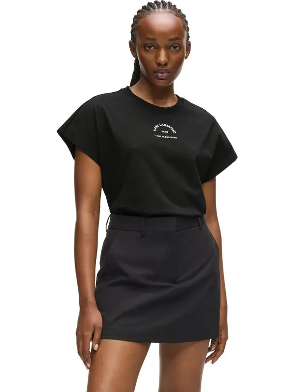 Karl Lagerfeld Relaxed Rue St-guillaume Glitter T-shirt - Black