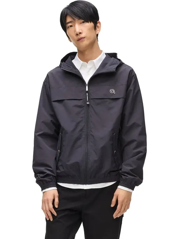Karl Lagerfeld Ikon Lightweight Hooded Jacket - Black