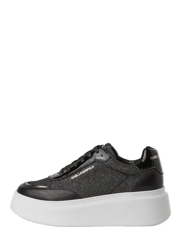 Karl Lagerfeld Glitter Embellished Wedge Sneakers - Black