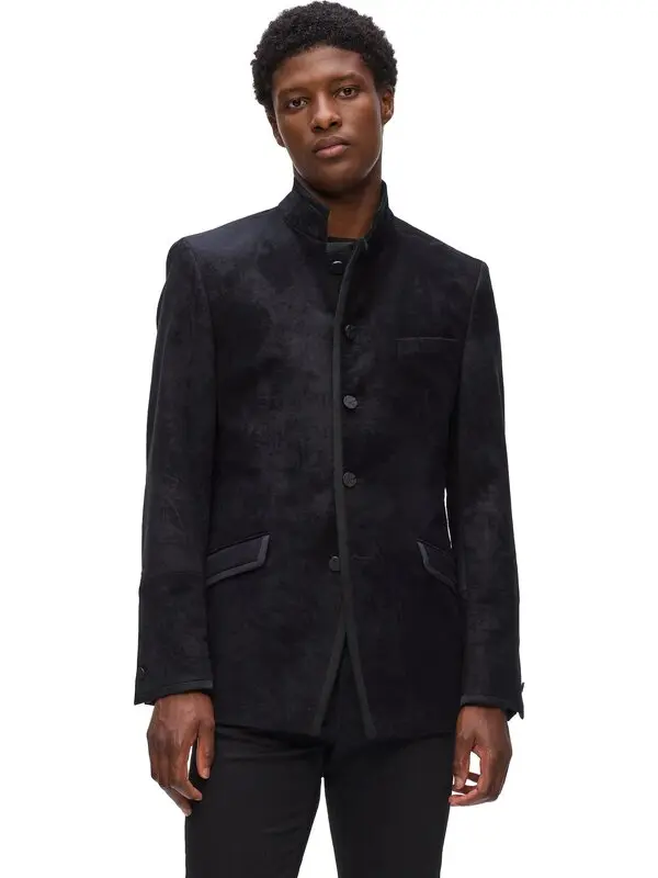 Karl Lagerfeld High Stand Collar Blazer - Black