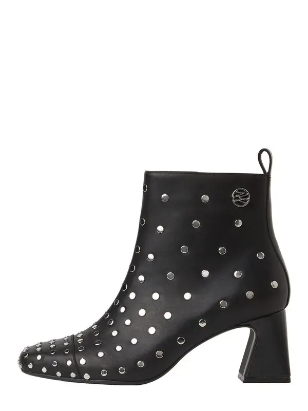 Karl Lagerfeld Beata Studded Ankle Boots - Black/silver