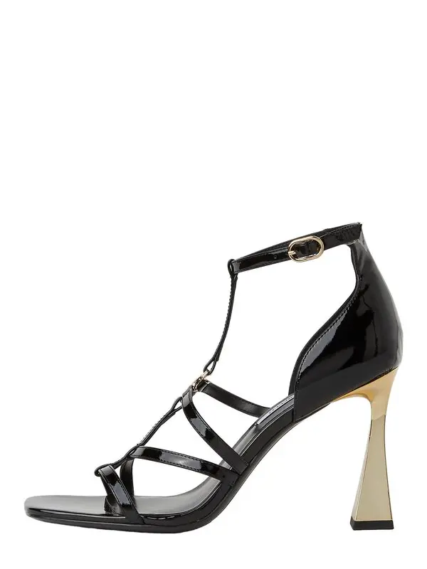Karl Lagerfeld Debutante Strap Heeled Sandals - Black