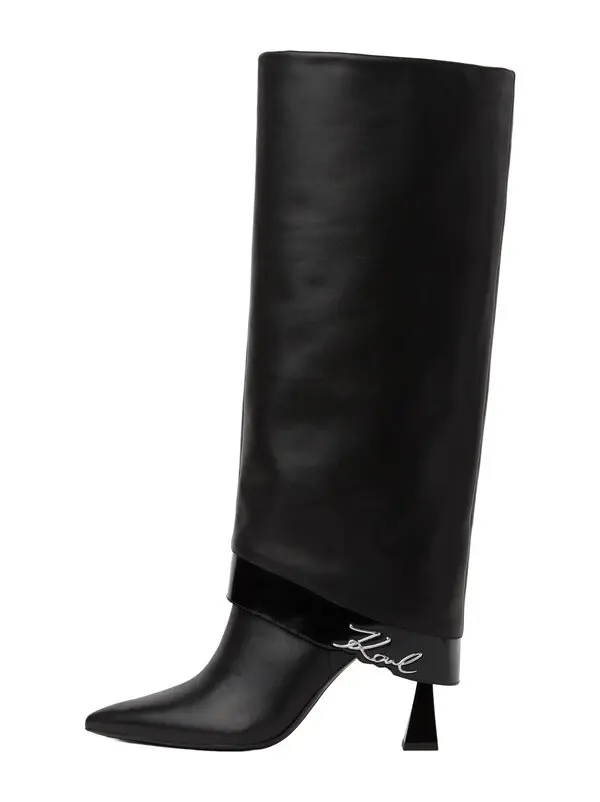 Karl Lagerfeld Tall Fold-down Boots - Black