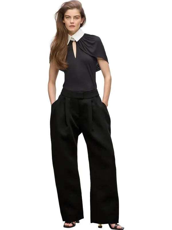 Karl Lagerfeld Studio Voluminous Wool-blend Pants - Black