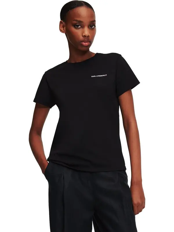 Karl Lagerfeld Organic Cotton Logo T-shirt - Black