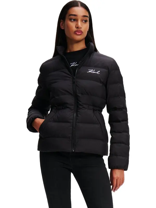 Karl Lagerfeld Signature Puffer Jacket - Black