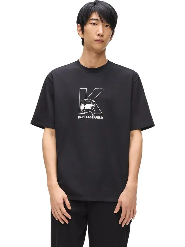 Karl Lagerfeld Ikon K-initial T-shirt - Black