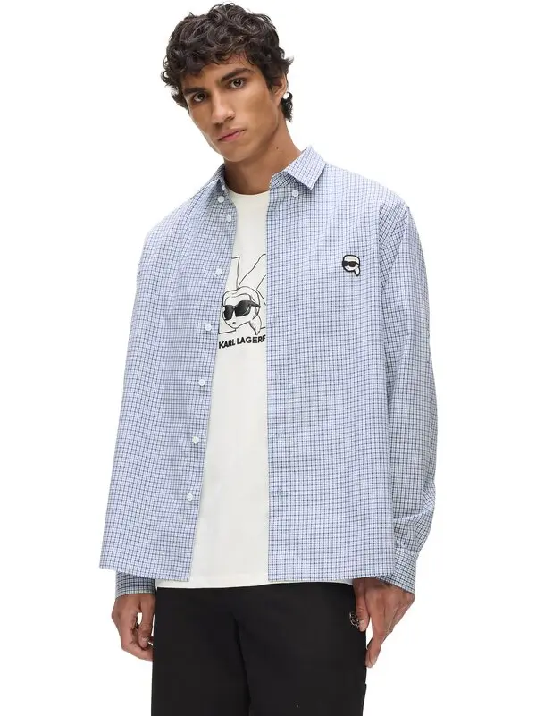 Karl Lagerfeld Ikon Checked Shirt - Blue
